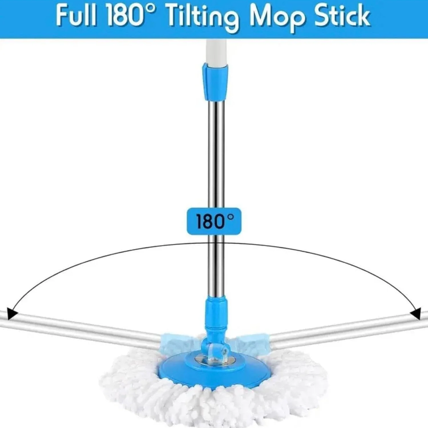 Spin Mop Set with 360° Rotating Stainless Steel Handle
